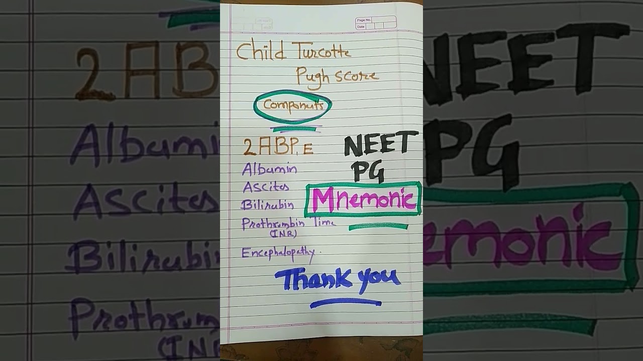 Child Turcott Pugh Score Mnemonic | NEET PG | INI CET | FMGE - YouTube
