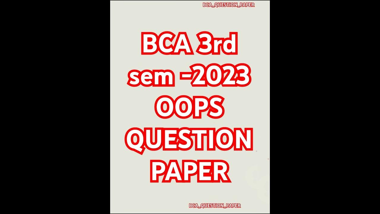 Bca 3rd sem exam dec 2023/OOPs /code- 301 CCSU #shorts #ccsu #ytshorts ...