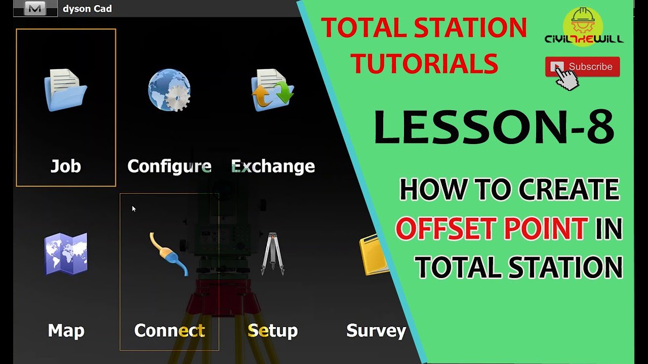 HOW TO CREATE OFFSET POINT IN TOTAL STATION - YouTube