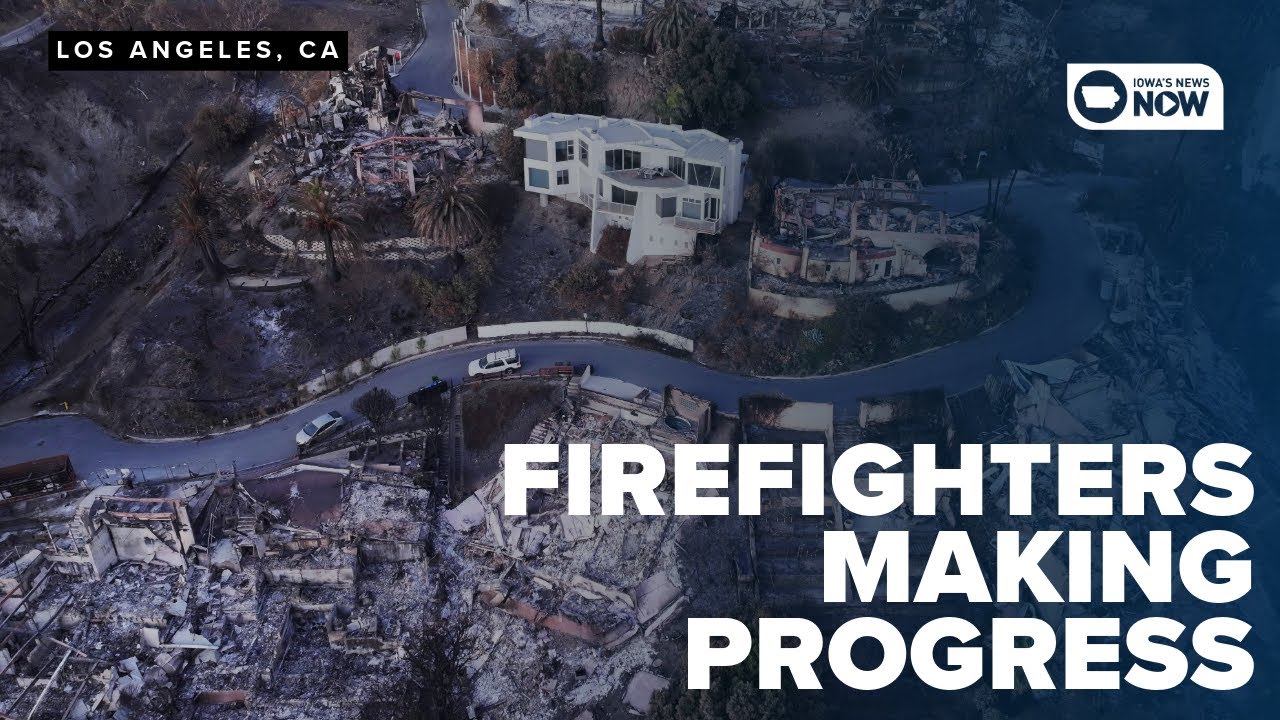 Firefighters make progress in Los Angeles wildfire containment - YouTube
