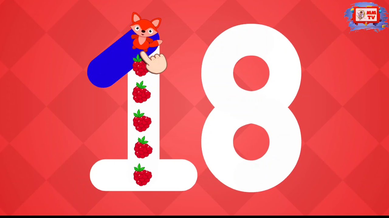 Number Eighteen 18 kids learning - YouTube