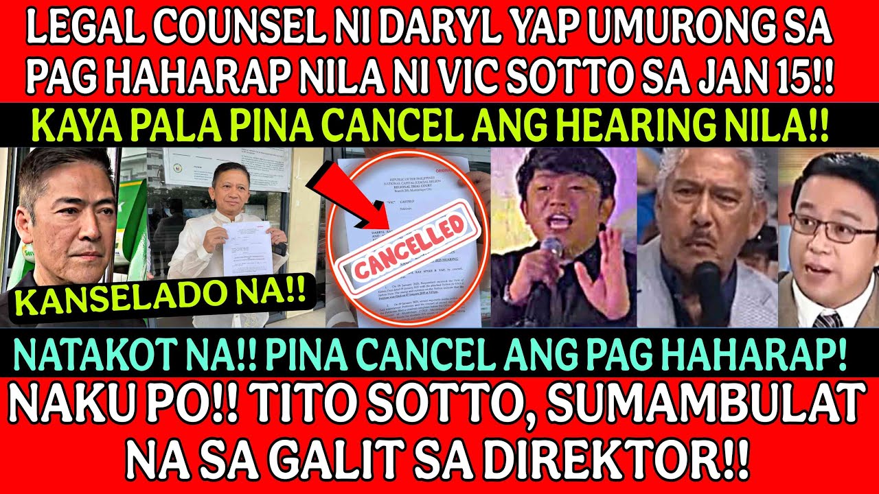 KAKAPASOK LANG LAWYER NI DARYL YAP UMATRAS SA KAMPO NI VIC SOTTO ...