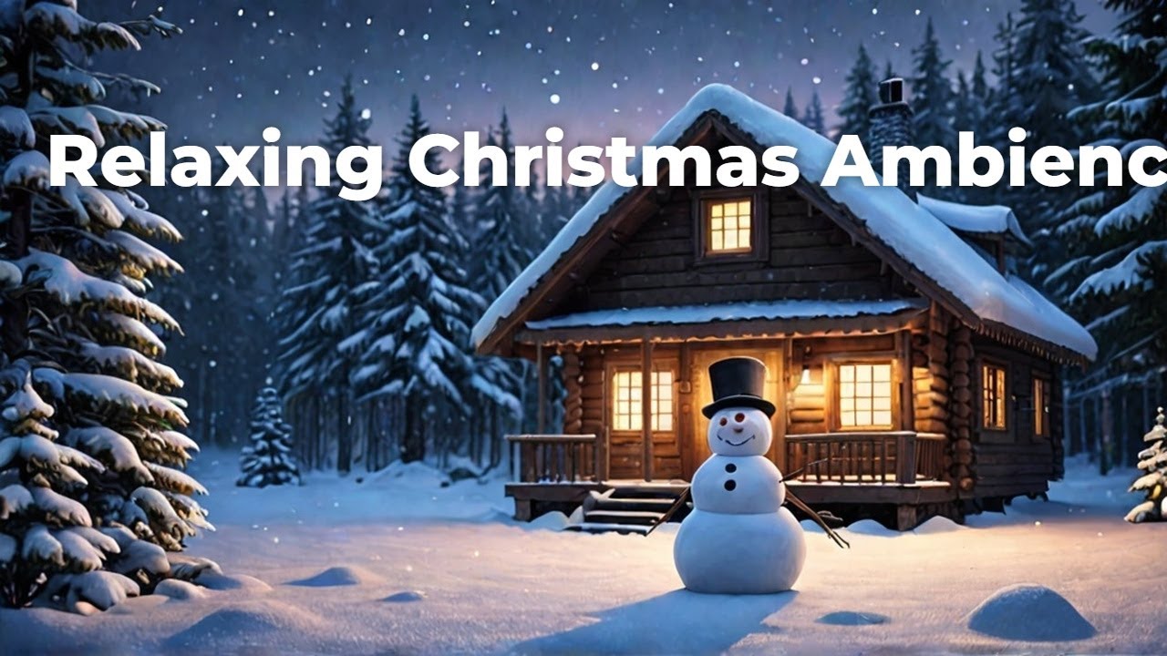 Christmas Fireplace With Falling Snow 🎄 Soothing Holiday Ambience for ...