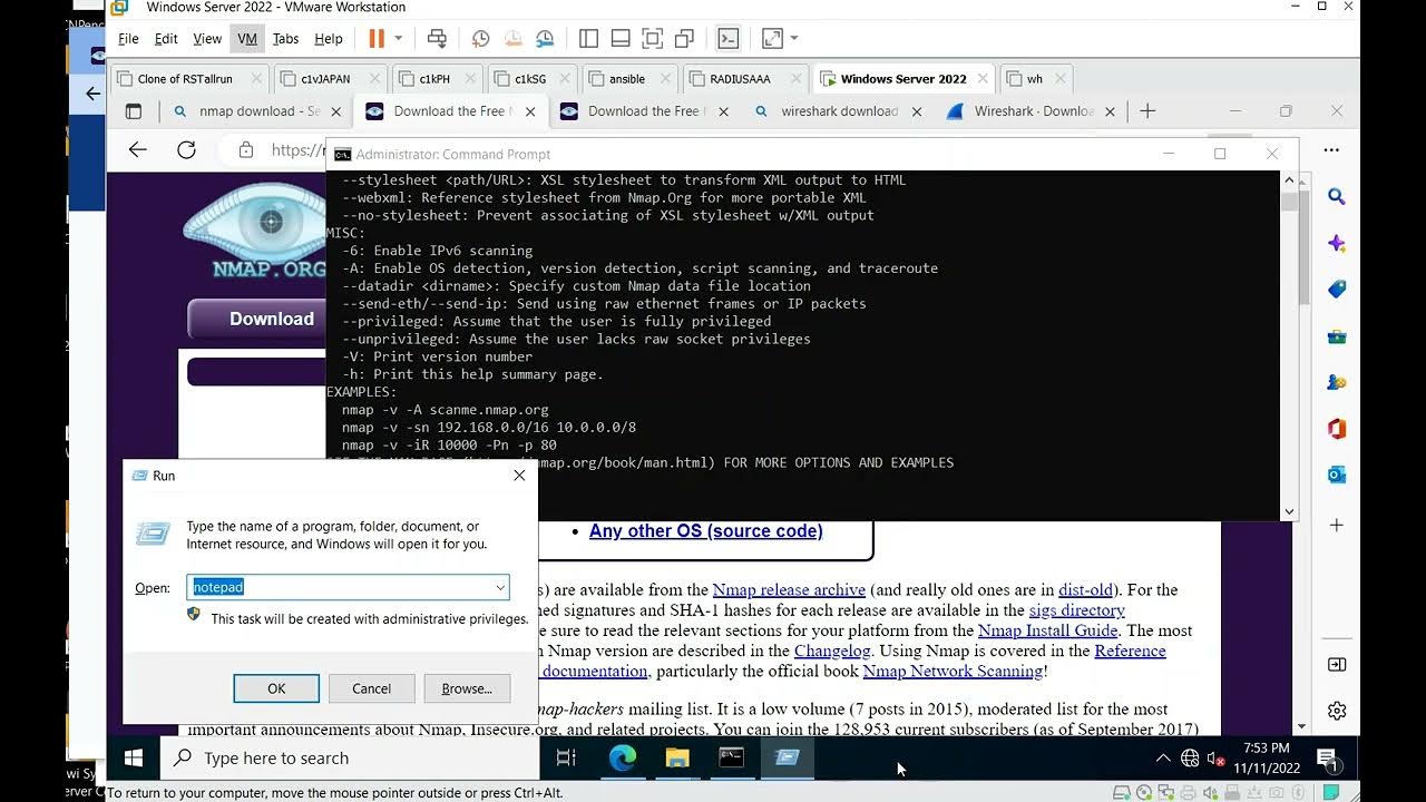 Rivan Institute Day3 windows 2022 server NMAP scanning using CIDR blocks. NMAP is a Top Network ...