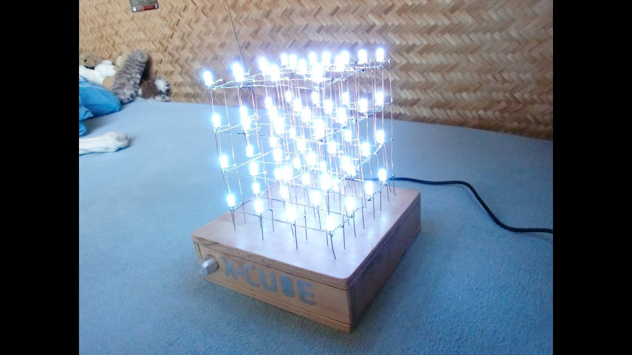4x4x4 RGB LED Cube Advanced Animation v1.0 - YouTube