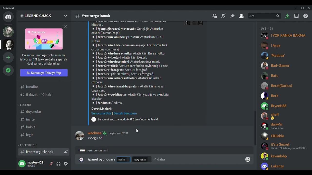 Discord Beleş Sorgu Paneli 2023(Yemin Ederim Yalan Yok) - YouTube