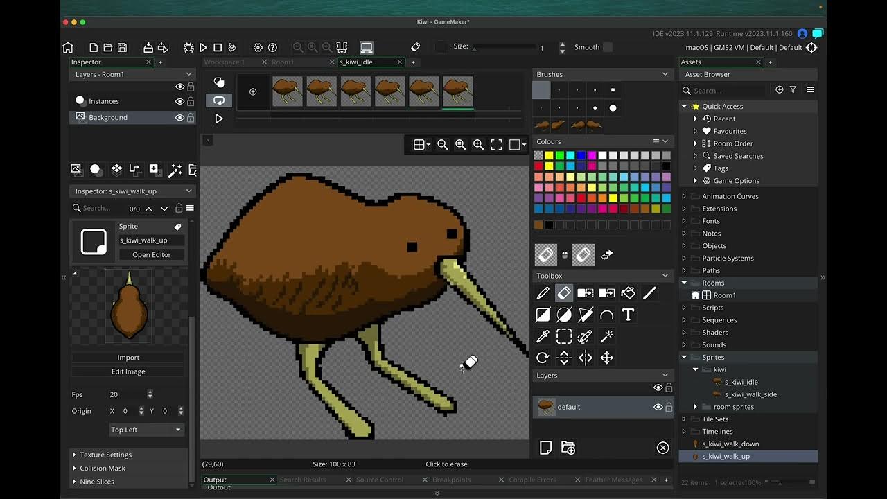 GameMaker Studio 2: Importing Sprite, Creating simple commands - YouTube