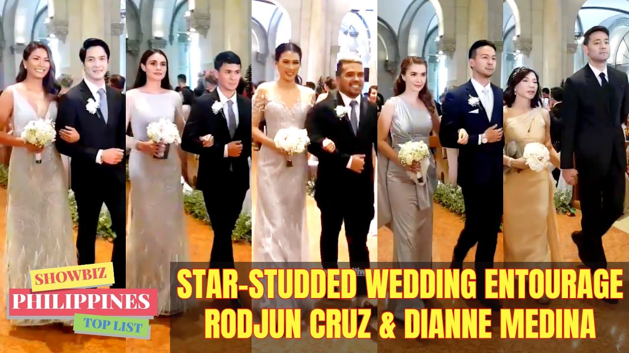 STAR STUDDED WEDDING Entourage of Rodjun Cruz and Dianne Medina - YouTube