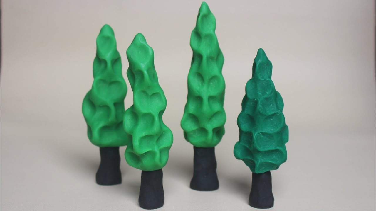 Polymer CLAY Tutorial How To MAKE Miniature PINES Trees 4 | CLAY DIY ...