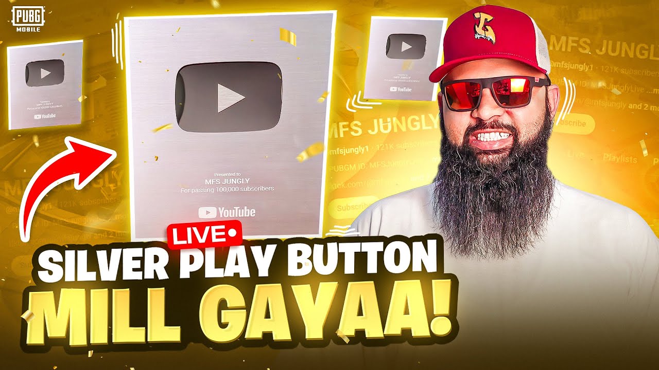 LIVE 🔥 Silver Play Button Reward & Full Gaming Setup Revealed PUBG ...