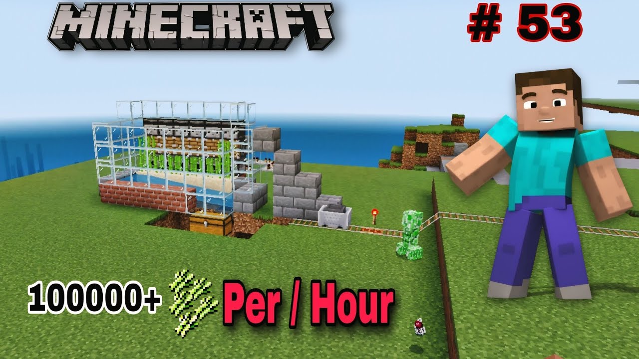 I create world's fastest automatic sugarcane farm in minecraft ...