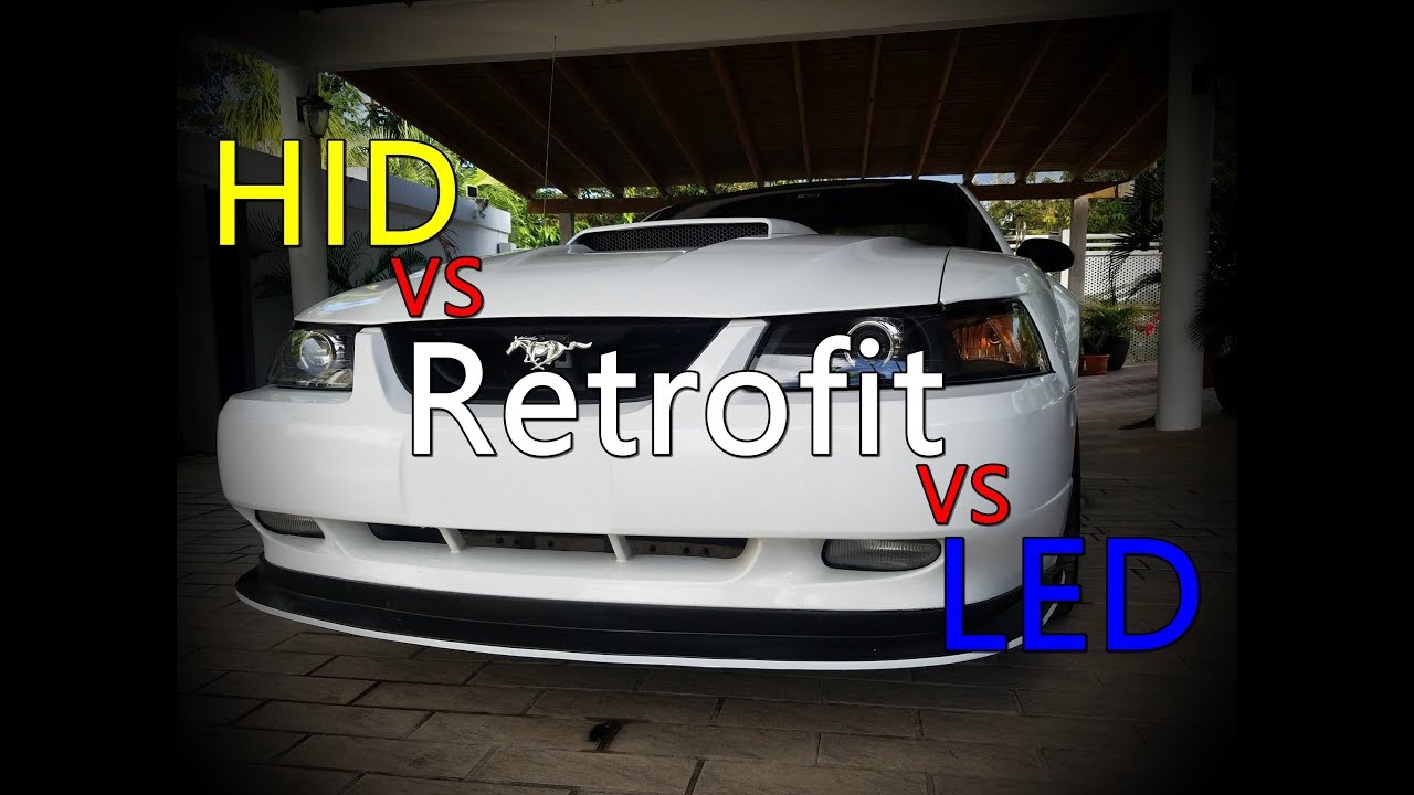 Montando los focos 'Retrofit' en el Mustang - YouTube
