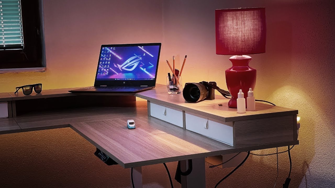 Best Height Adjustable Standing Desk? FEZiBO L-Shaped Worland Review ...