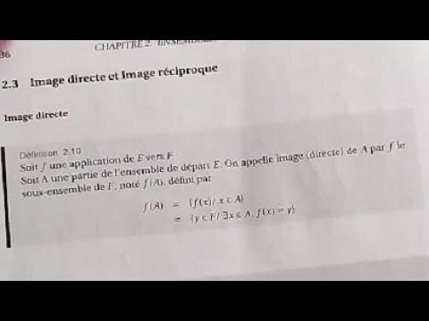 Algèbre 1 s1 MIP/ Les applications/ limage direct - YouTube