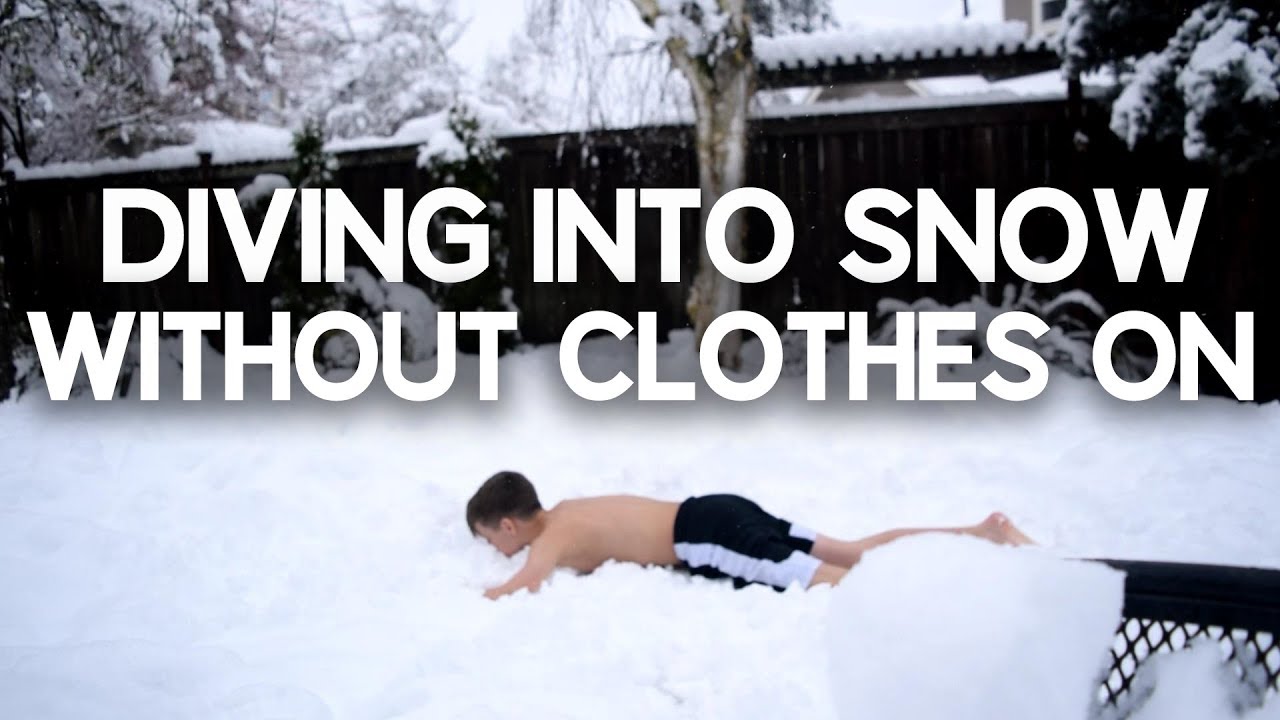 DIVING INTO THE SNOW WITH NO SHIRT ON (GONE WRONG) *dangerous* - YouTube