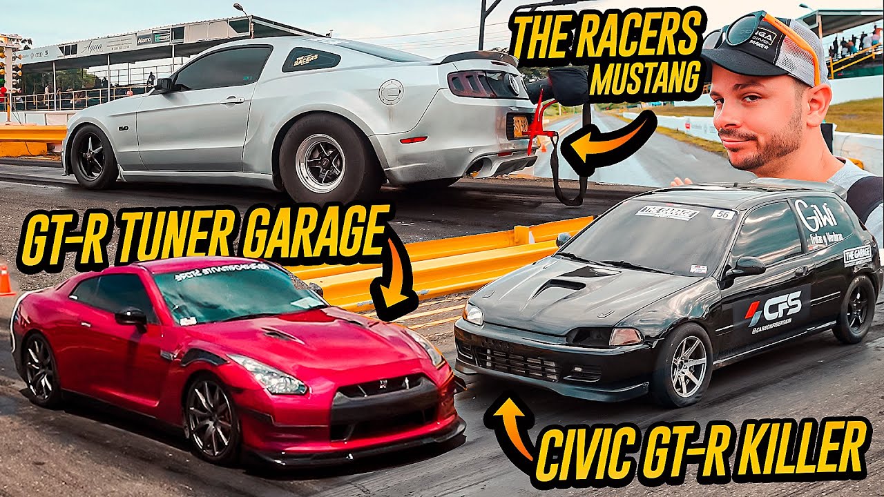 GT-R EN LA PISTA SE ENCUENTRA CON EL CIVIC GT-R KILLER + MUSTANG TWIN ...