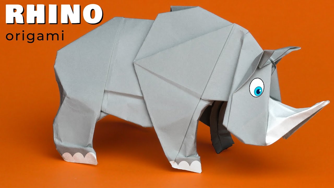 How to make paper rhino origami. Rhinoceros easy tutorial - YouTube