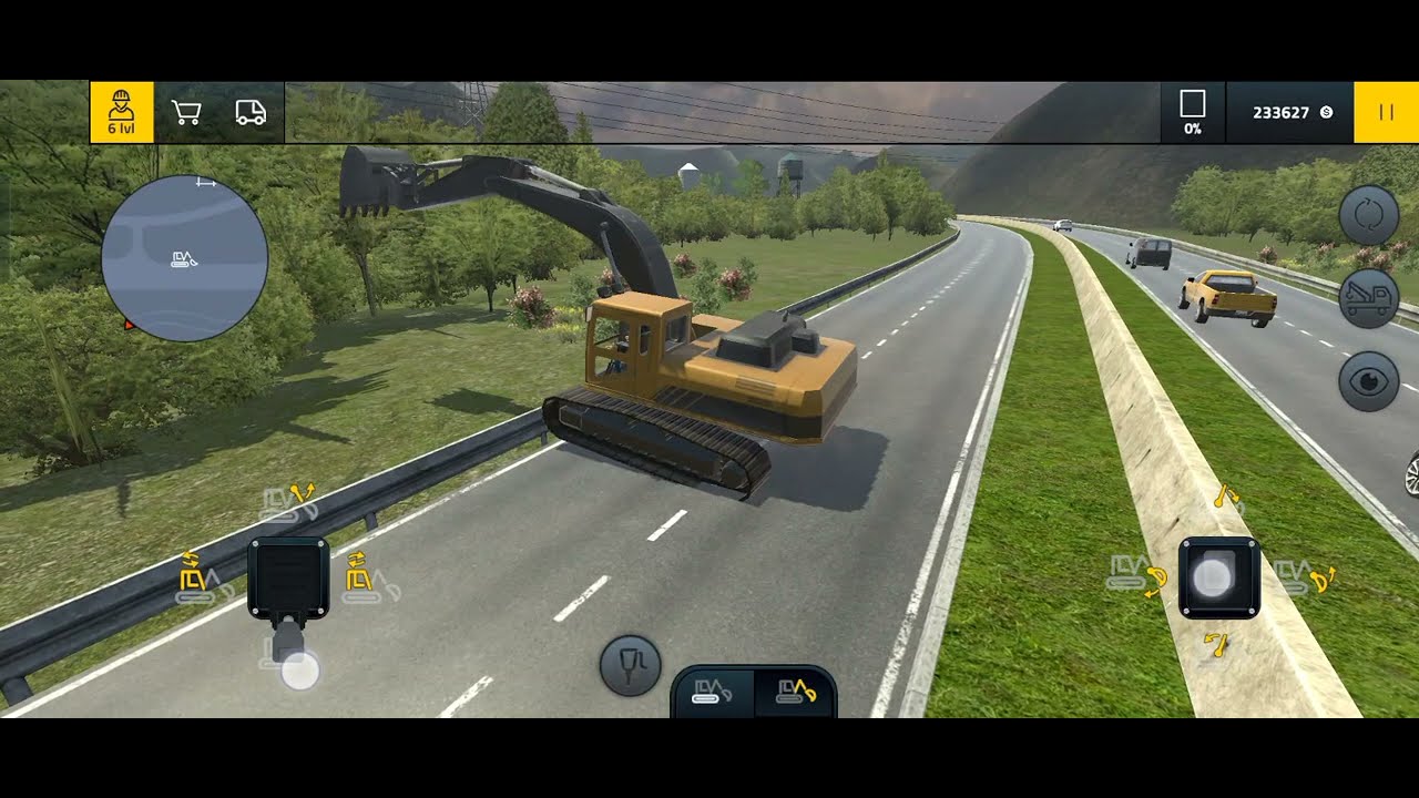Construction Simulator Pro Excavator Cross the road - YouTube