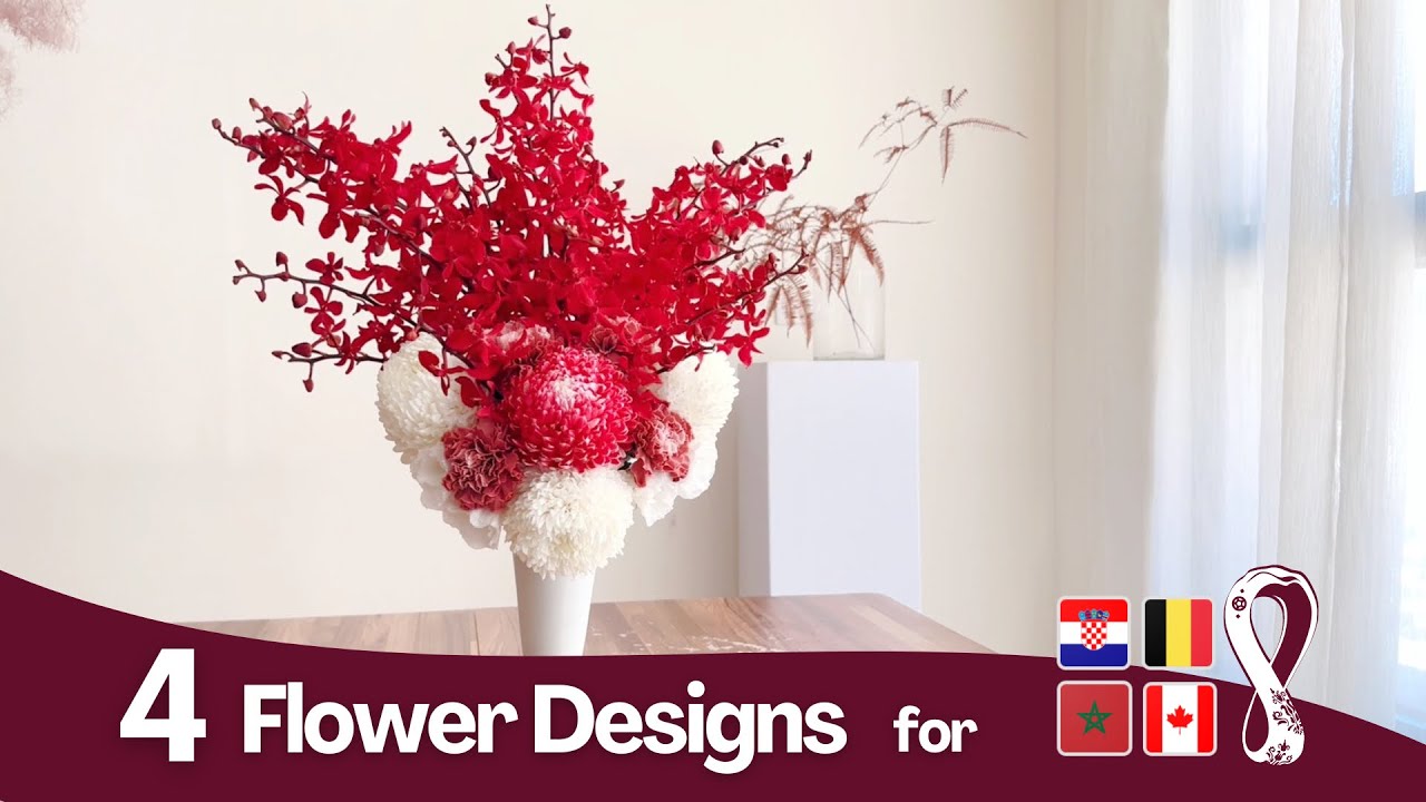 4 Flower design | World cup 2022 | Football | FIFA | Belgium Canada ...
