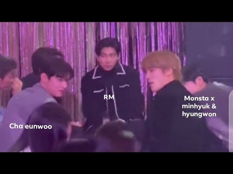 BTS RM & JHOPE with CHA EUNWOO MONSTA X MINHYUK & HYUNGWON #eunwoo #monstax #rm #jhope #bts ...