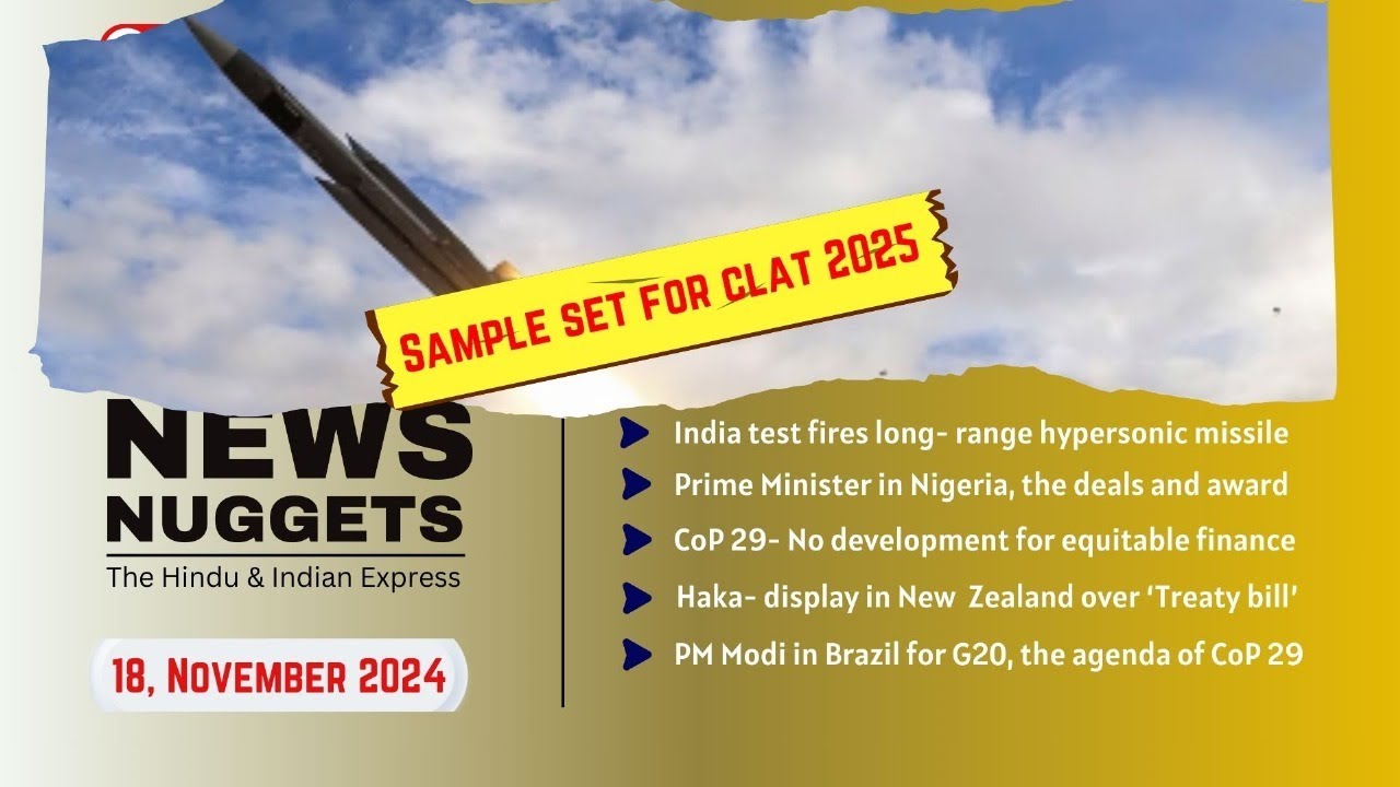 NEWS NUGGETS: 18 November 2024 | Daily news analysis for CLAT | JUDICIARY - YouTube