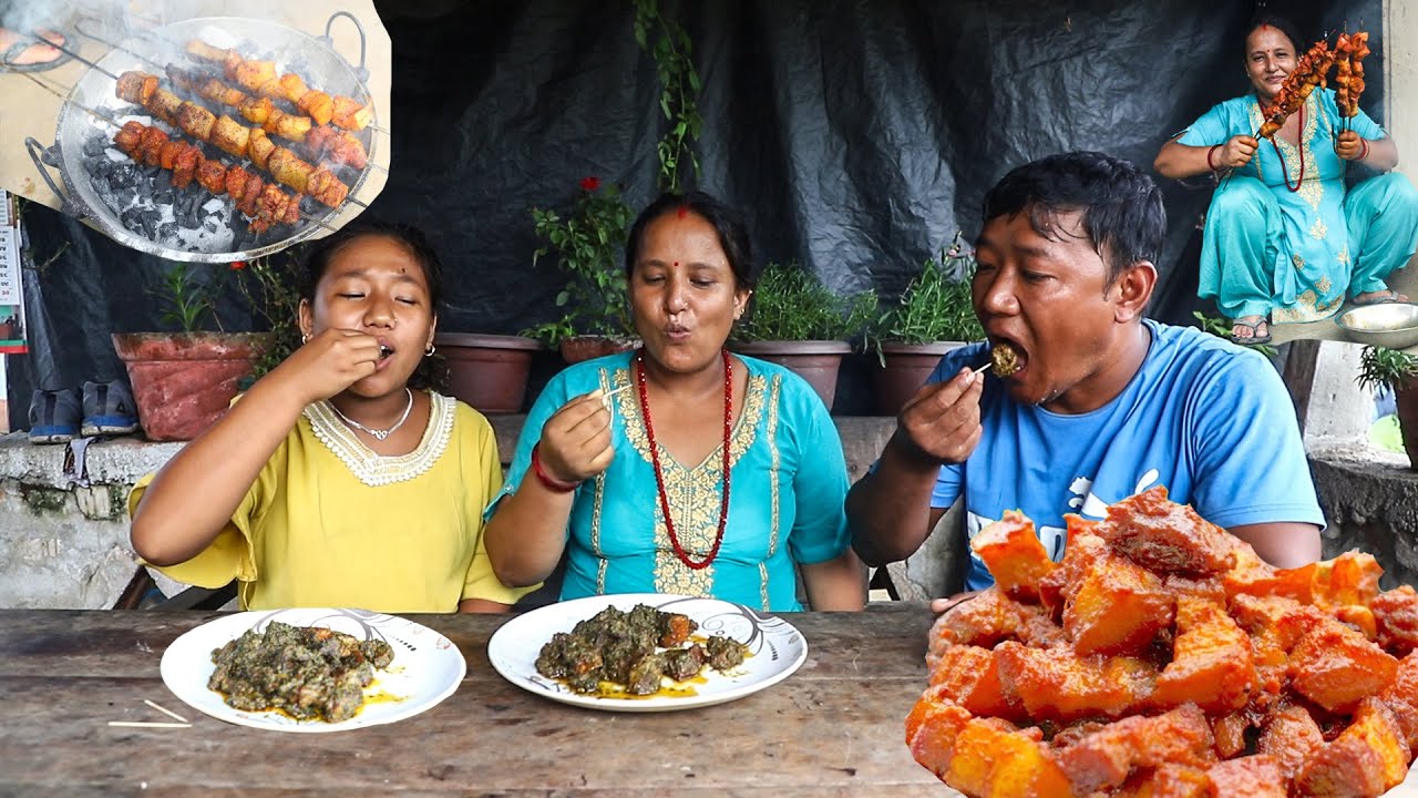 Pork Sekuwa Nepali Style || Pork Sekuwa In Nepali Contryside || Pork ...