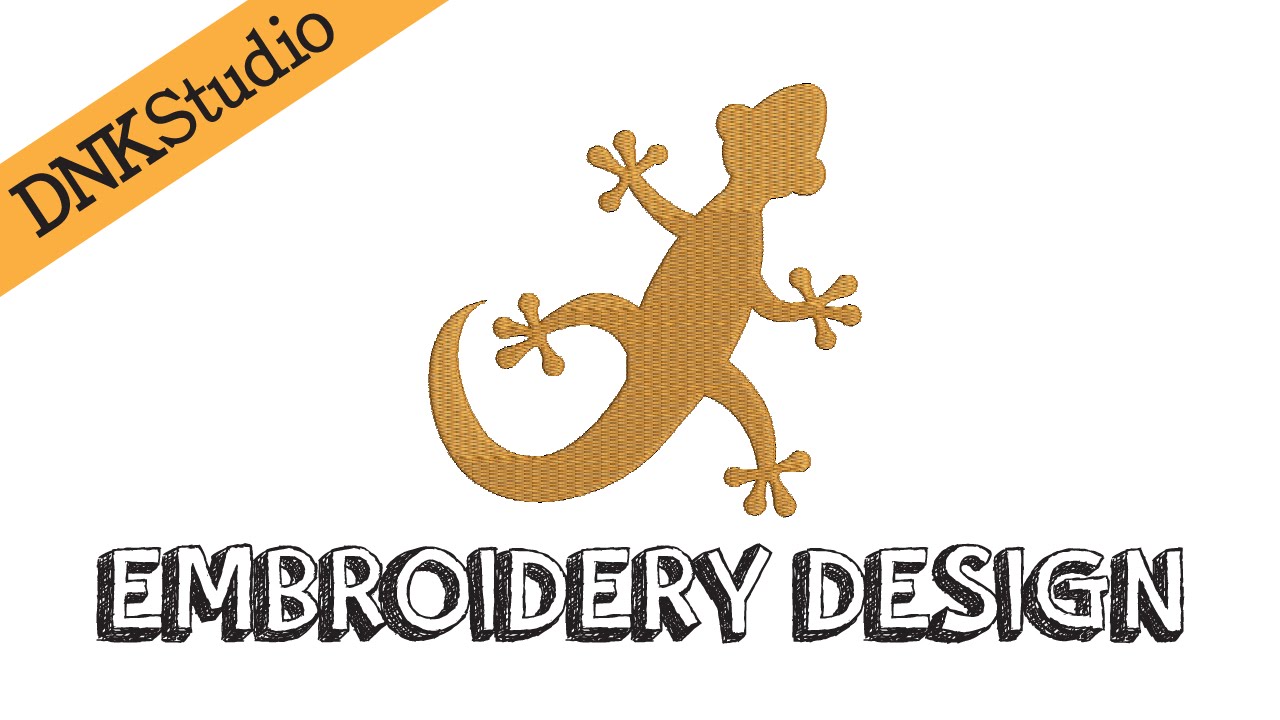 Gecko Lizard Machine Embroidery Design | Redraw - YouTube