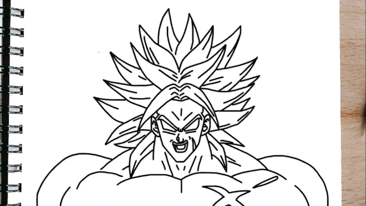 How to draw BROLY legendary super saiyan step by step - YouTube