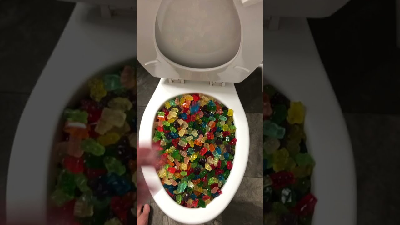 World's Strongest Toilet Flushing Gummy Bears #shorts - YouTube
