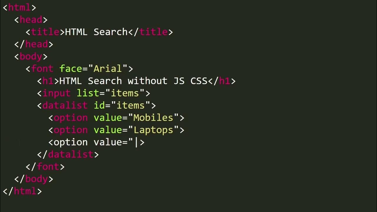 🔍Pure HTML Search Box with suggestions, WITHOUT CSS or JS - YouTube