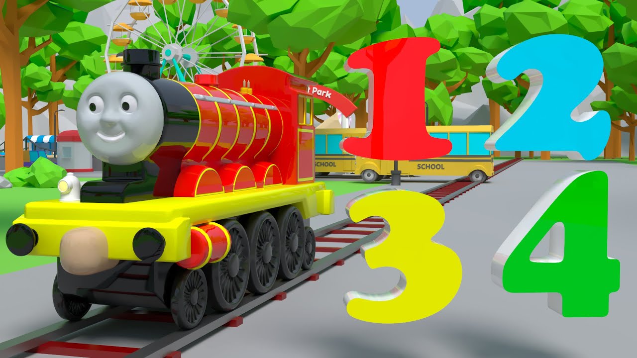 Number Train OutDoor ver.1 | Numbers for Children | No Sound - YouTube