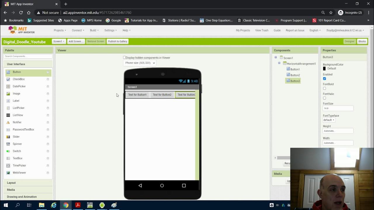 Digital Doodle Overview & Design Screen Set Up in MIT APP Inventor 2 ...