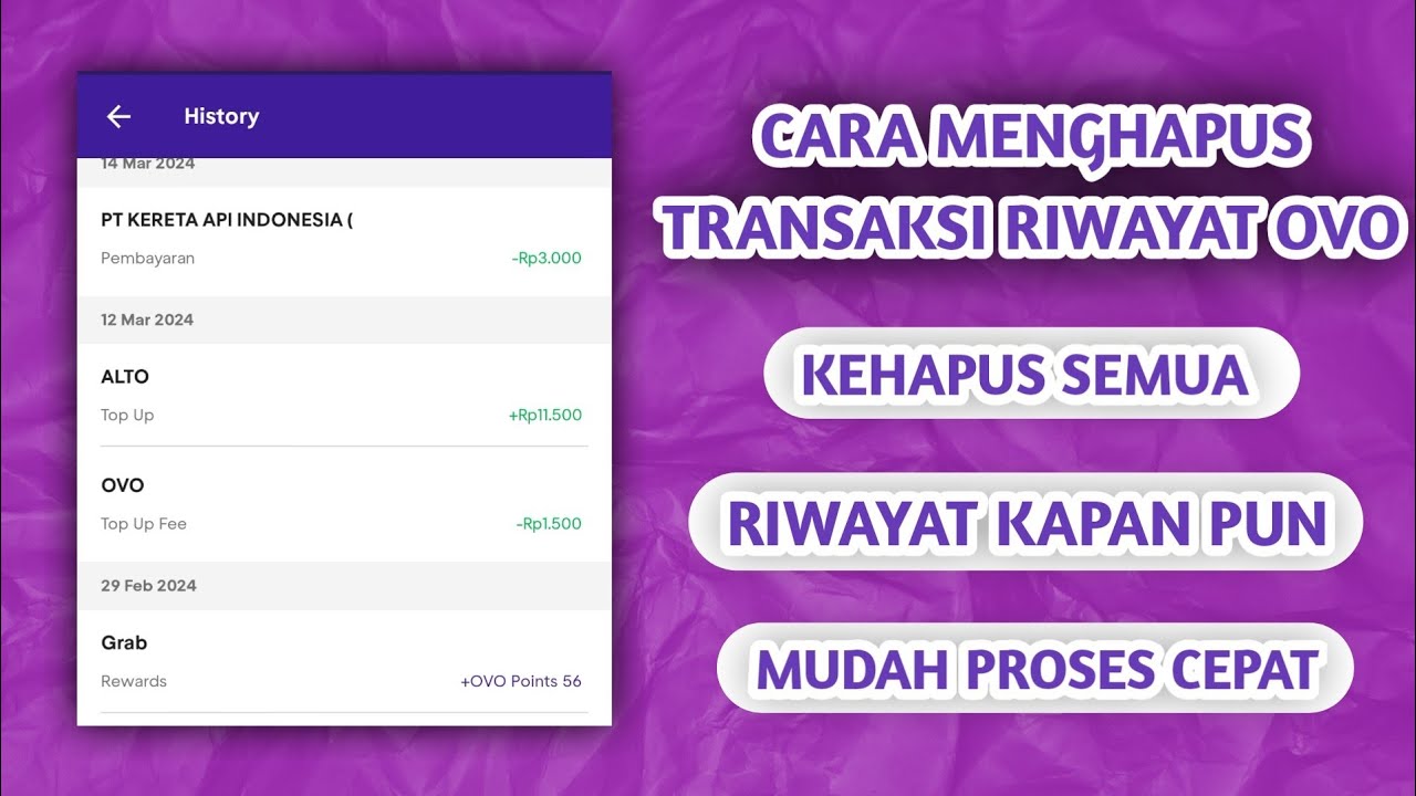 CARA HAPUS HISTORY TRANSAKSI OVO | CARA MENGHAPUS RIWAYAT TRANSAKSI OVO ...