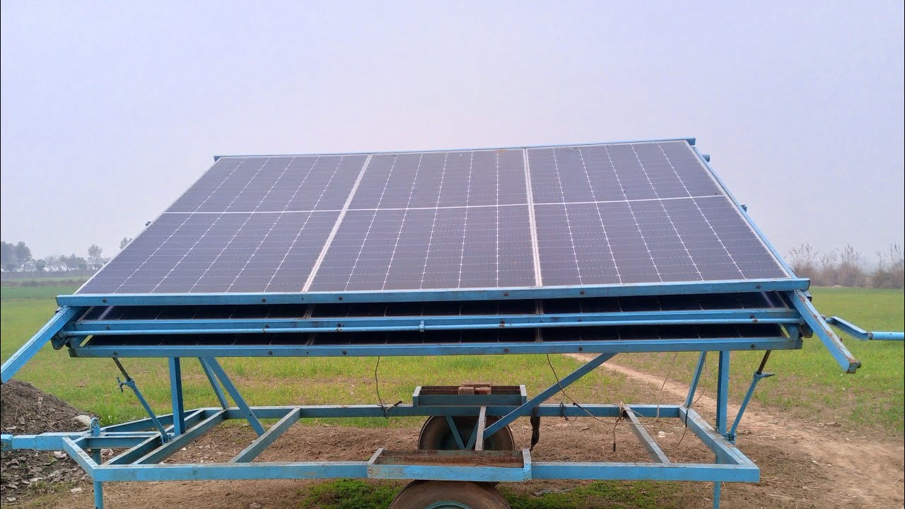 Making solar trali. Solar Frame 12 panels for tubal. - YouTube