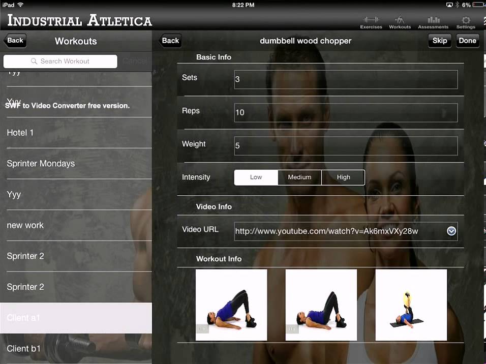 IA Fitness App - Client completing a workout - YouTube