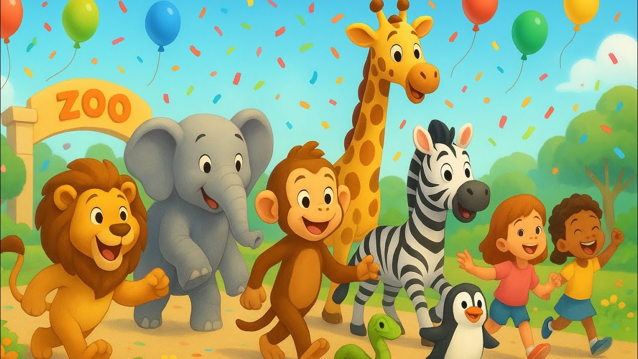 Let’s Go to the Zoo! 🦁🐘 Fun Zoo Animals Rhyme for Kids | 3D Cartoon ...