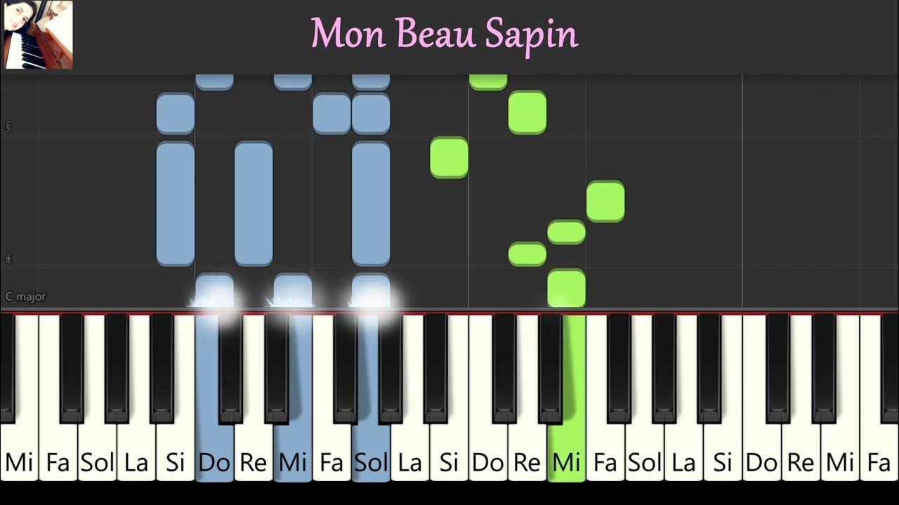 O Christmas Tree - Mon Beau Sapin - Piano Tutorial by Maria - Synthesia ...