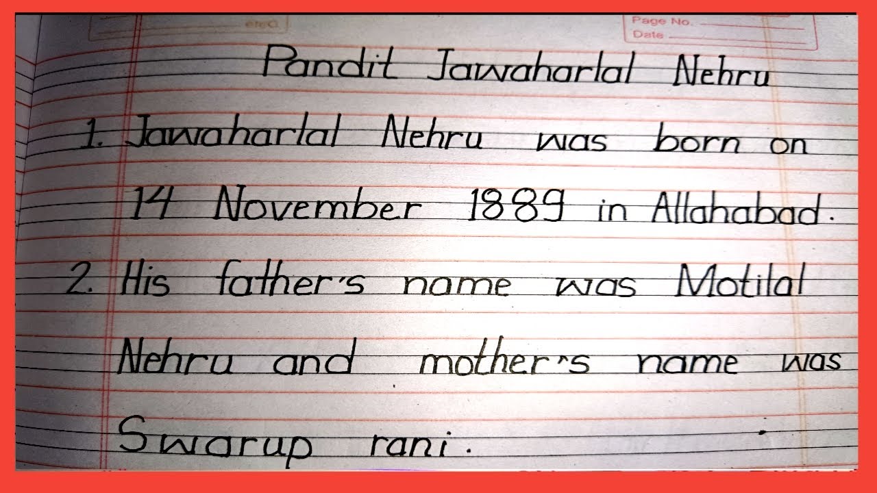 10 lines Jawaharlal Nehru Essay in English||Pandit Jawaharlal Nehru 10 ...