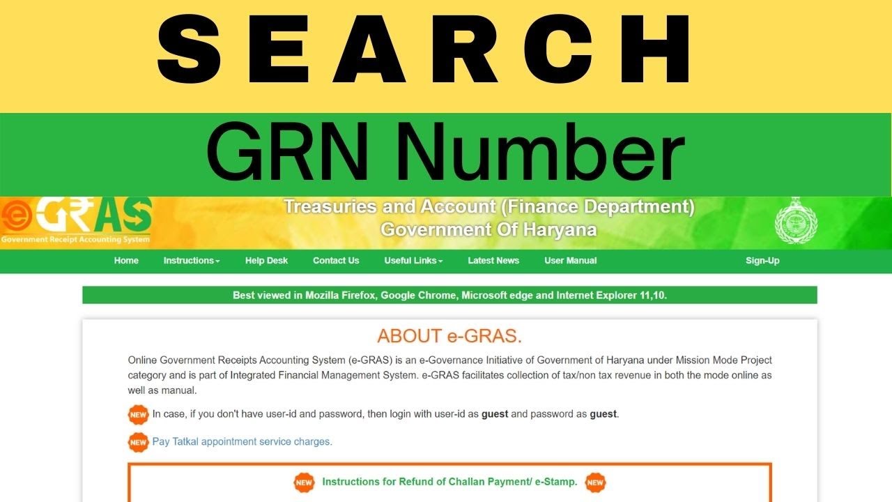 GRN Number Find || Find lost GRN Number e grass - YouTube