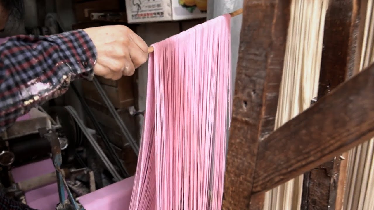 A Mass Production Process of Korean Traditional Colored Noodles - YouTube