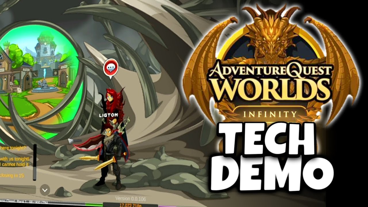 JOGANDO A TECH DEMO DO AQW INFINITY PELA PRIMEIRA VEZ! - YouTube