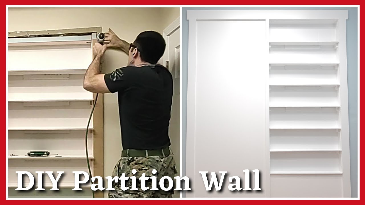 Partition Wall with Shelves DIY || Building a Partition Wall to ...