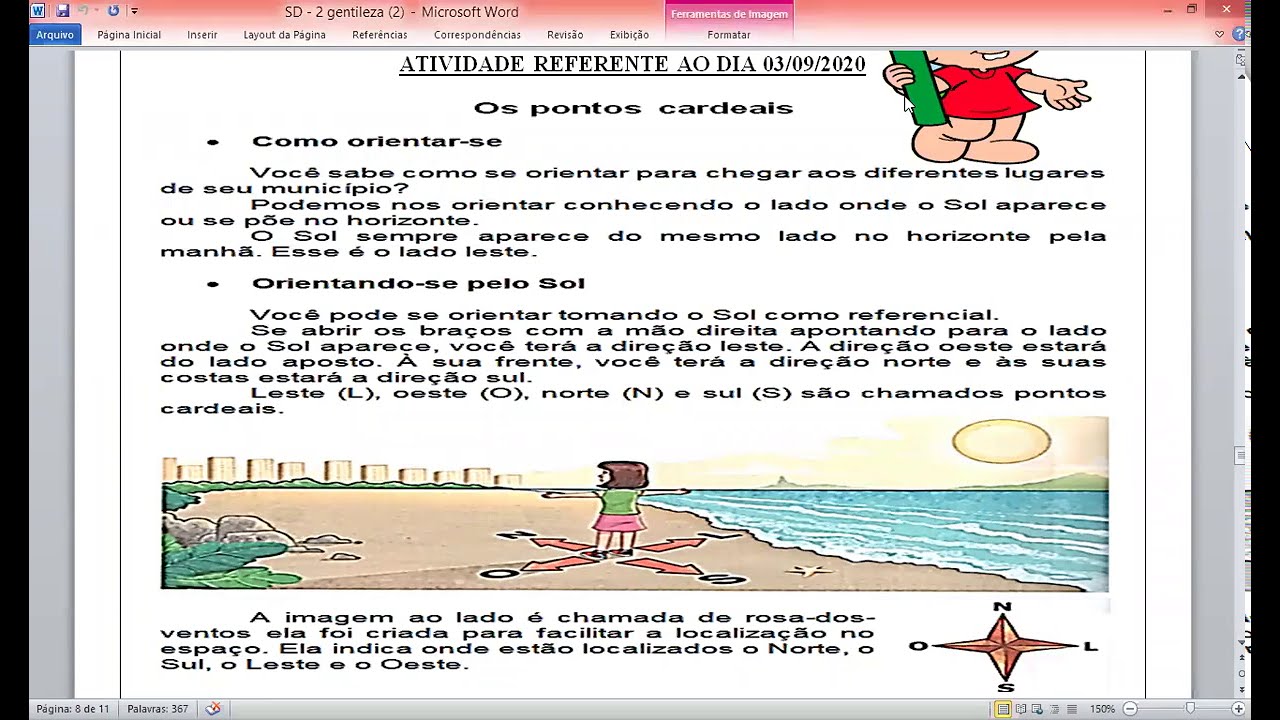 03092020 Pontos cardeais, rosa dos ventos, lado nascente e poente do ...