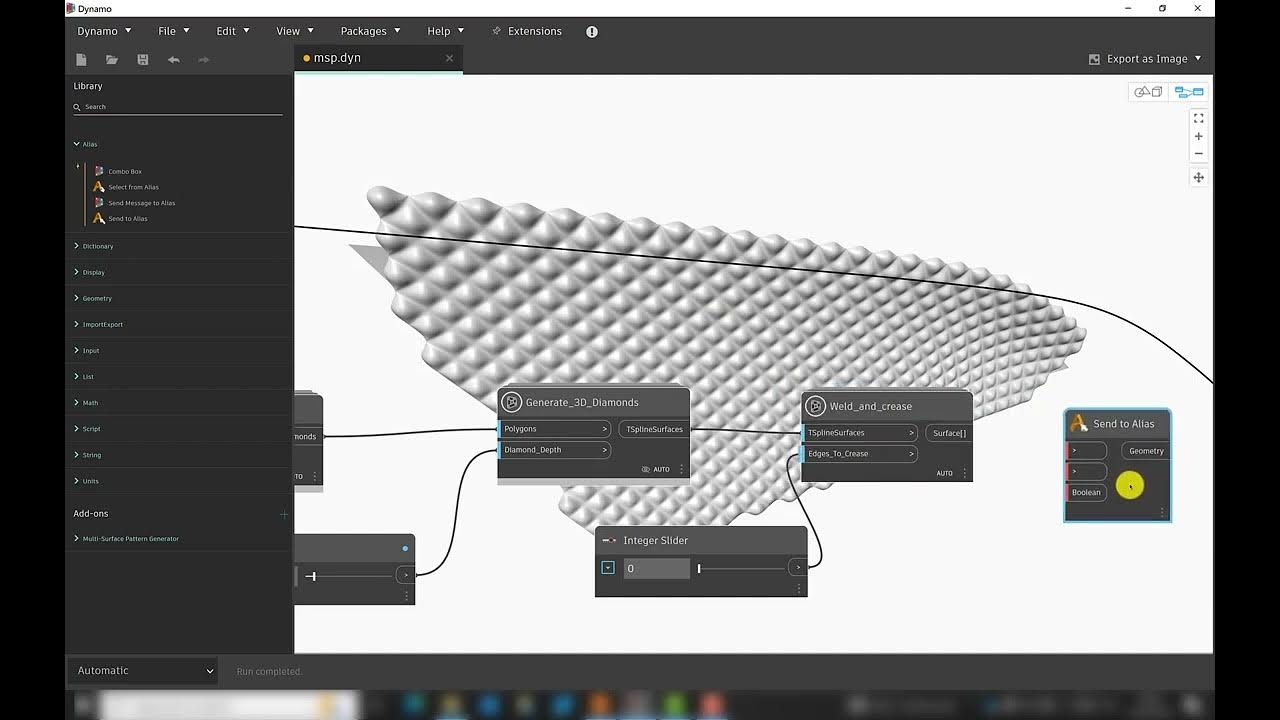 05.Weld and crease 3D diamonds pattern (Dynamo "Multi Surface Patterning" package tutorial ...