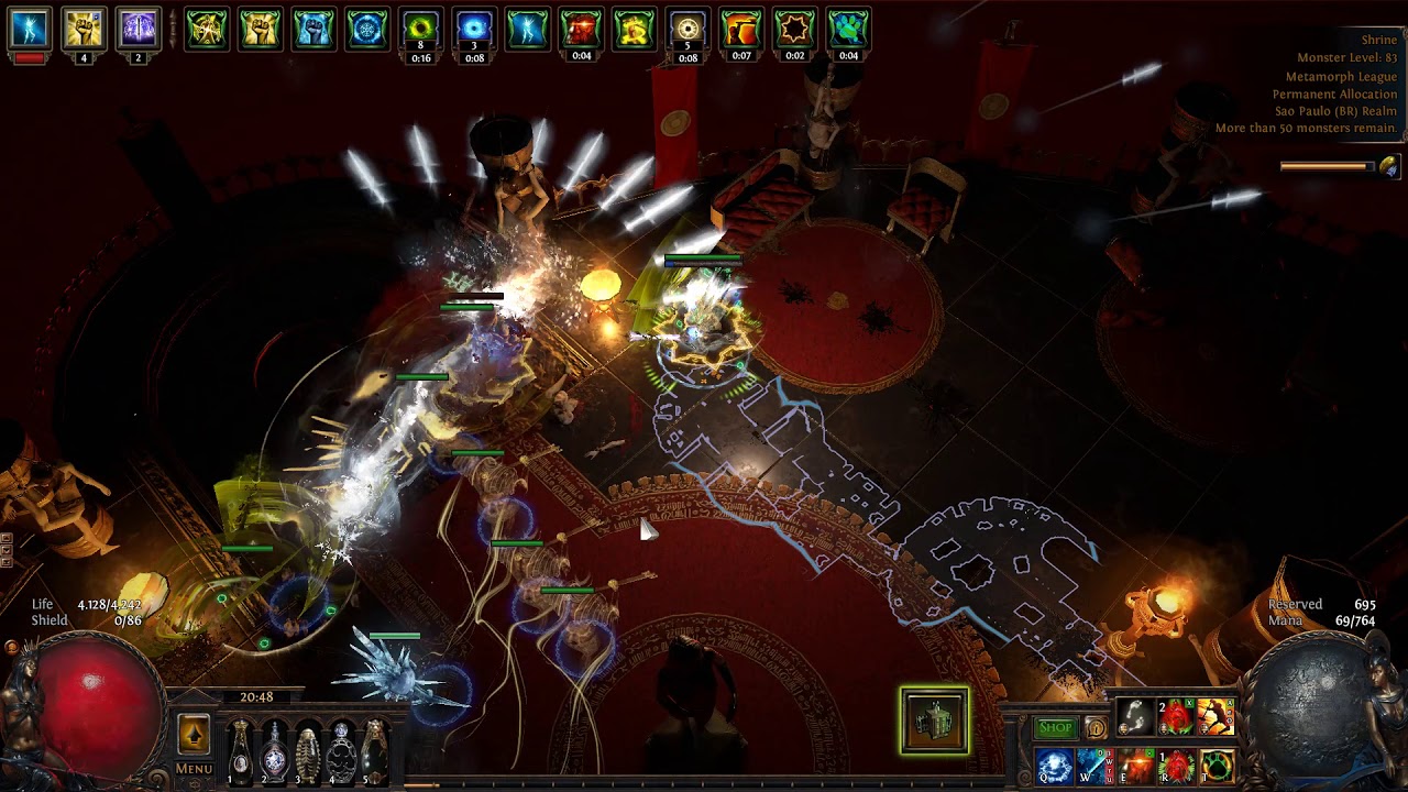 Path Of Exile | 3.9 SkInS - Frost Blades - Baran Full Run (3s kill boss ...