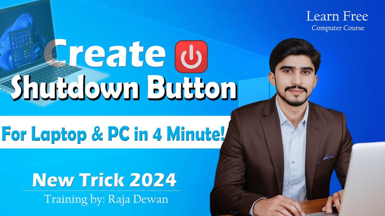 How To Create a Shutdown button for your Computer in 4 Minute on ...