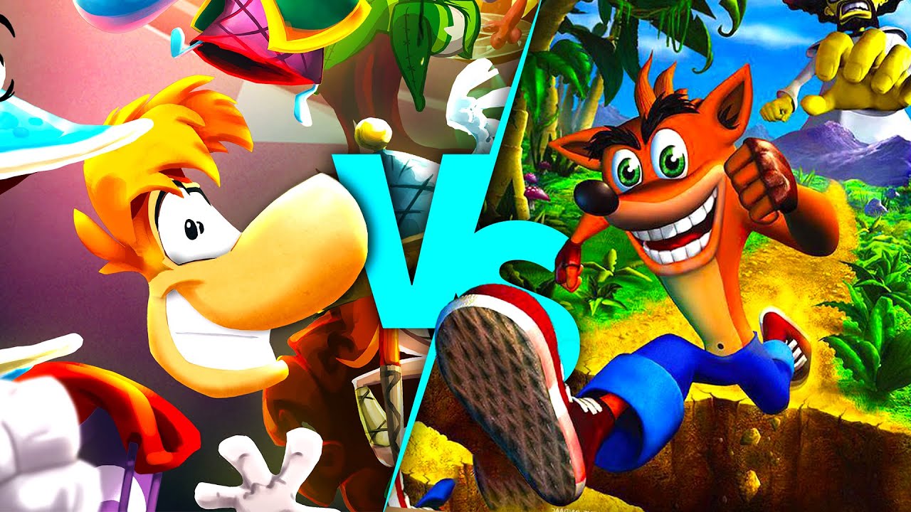 RAYMAN X CRASH BANDICOOT EM UM DUELO ÉPICO - Comparando Games - YouTube
