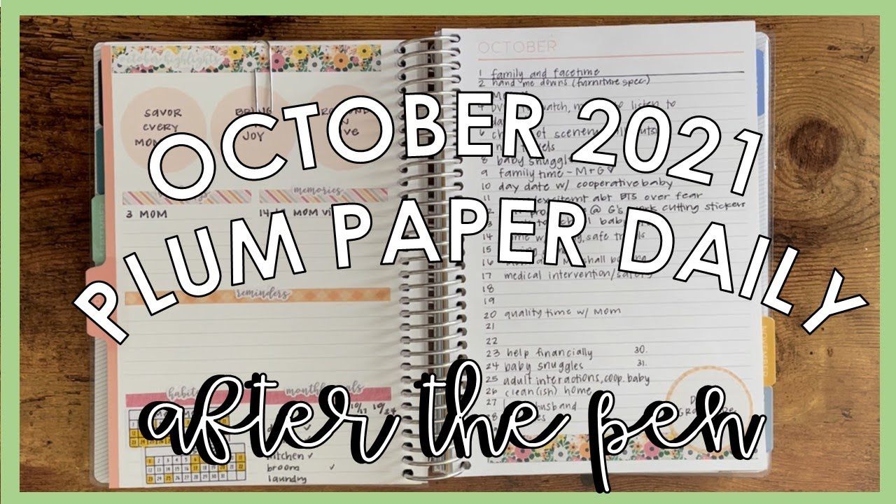October flip through in my Plum Paper Daily - YouTube