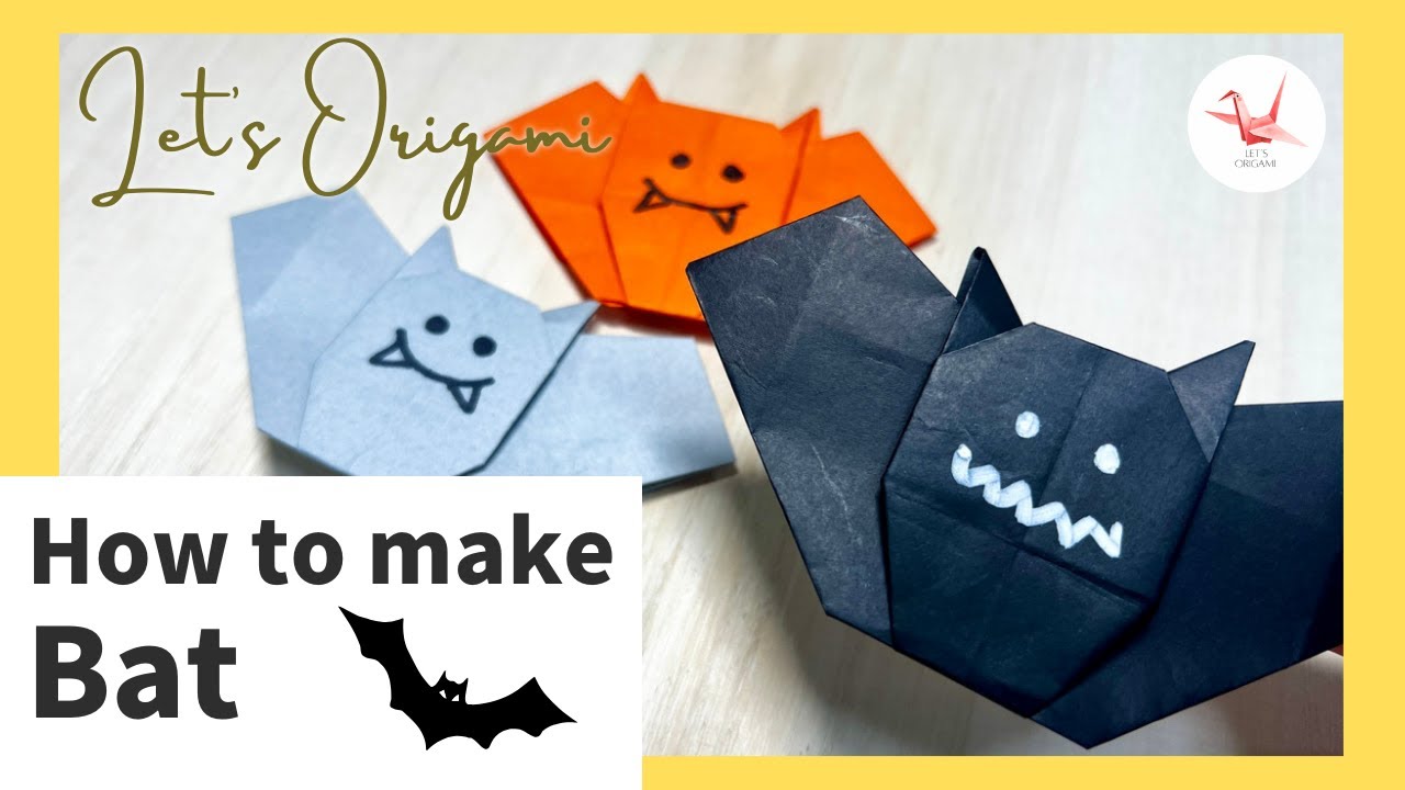 Bat Origami | How to Make Bat | Folding Instructions (by Let's Origami ...