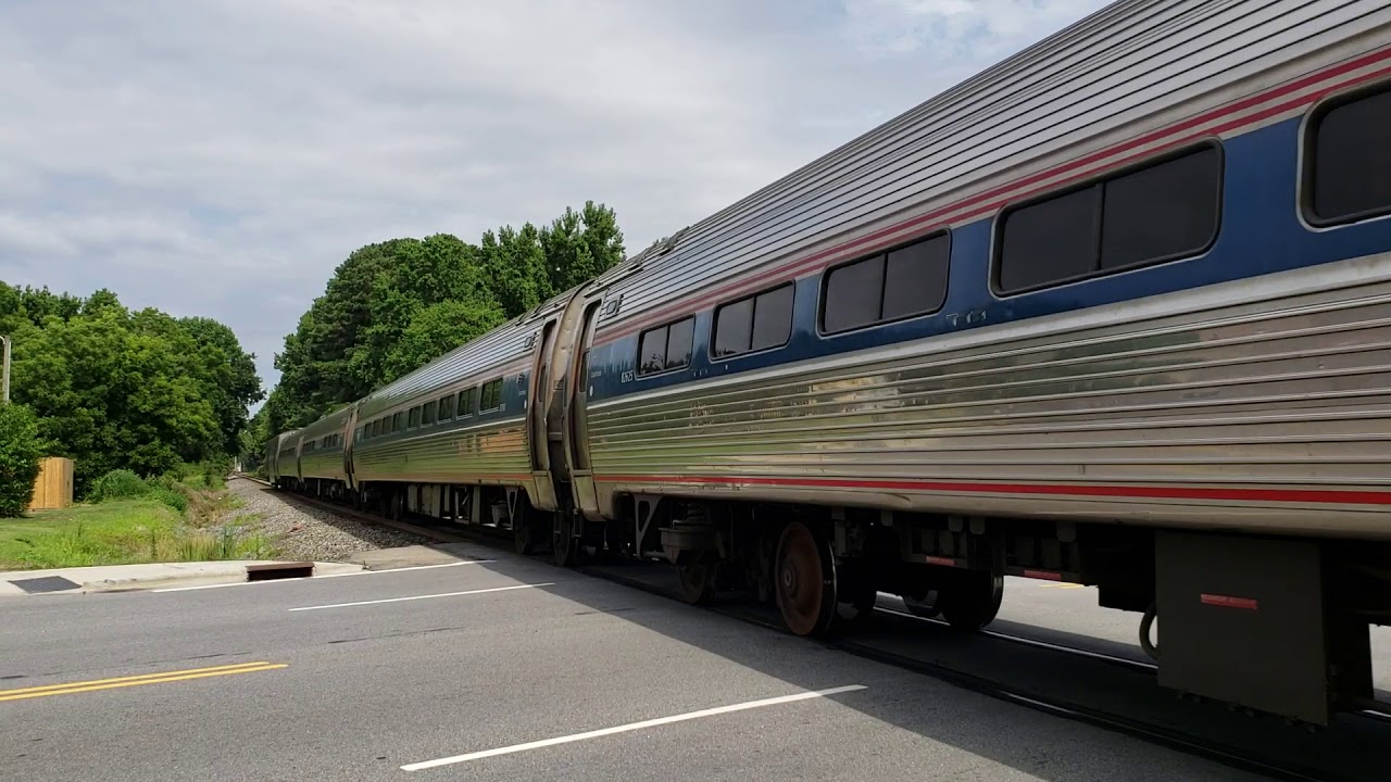 Amtrak 80, Carolinian, Northbound, Amtrak 157, Cary, NC, July 23, 2018 ...